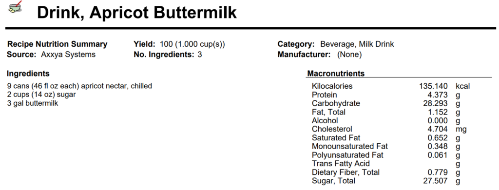 Food Service - Recipe and Nutrition Software - Nutritionist Pro